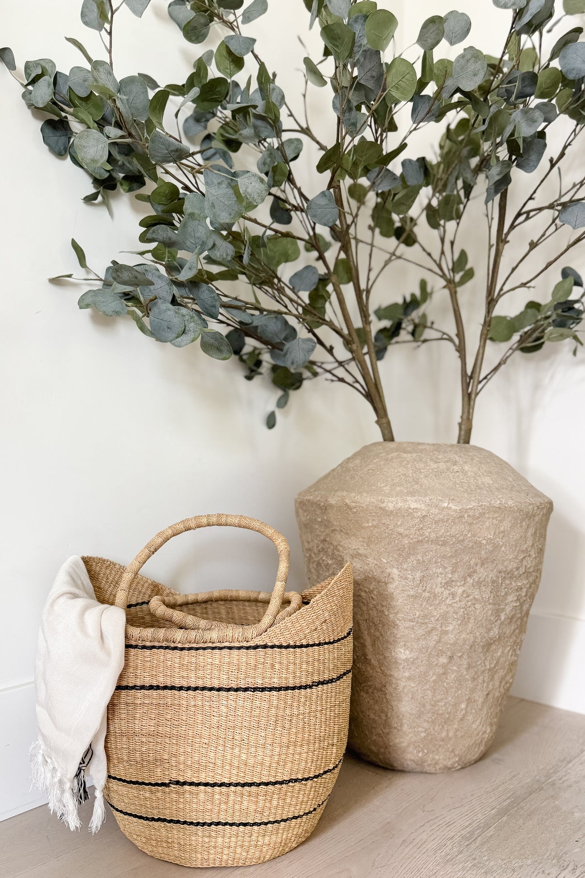 U Shopper Market Basket- Large – peony + olive